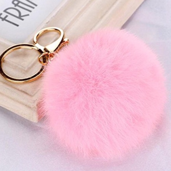 Bags | Cute Backpack Puffball Keychain | Poshmark
