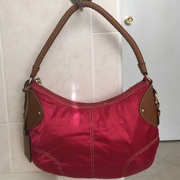 Nine West | Bags | Nine West Pink Brown Leather Shoulder Bag | Poshmark