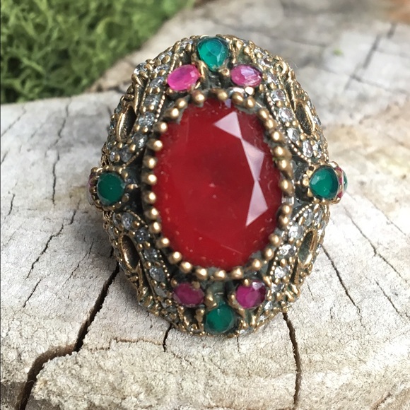 Vintage | Jewelry | Vintage Turkish Sterling Silver And Brass Cocktail ...