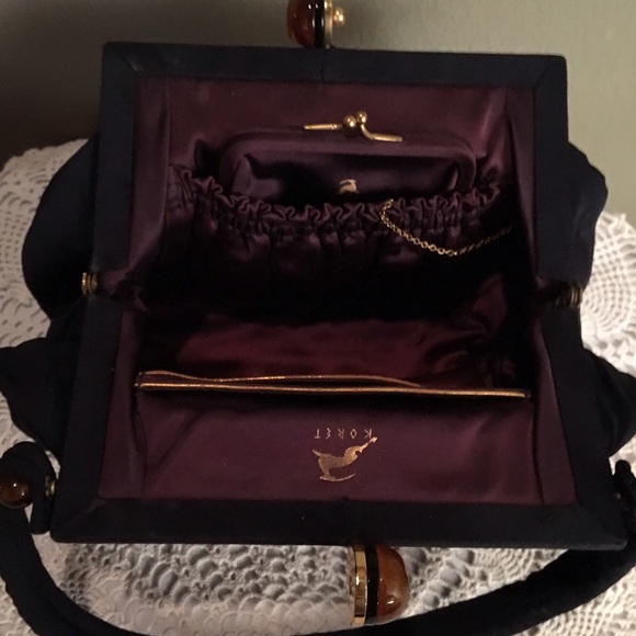 Koret | Bags | Vintage 94s Kret Navy Satin Evening Bag | Poshmark