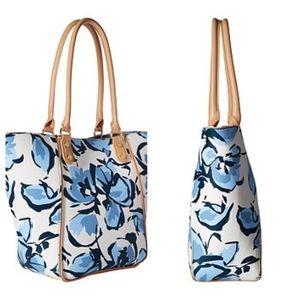 Emma Fox | Bags | Emma Fox Magnolia Northsouth Tote Blue Floral | Poshmark
