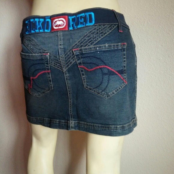 Ecko Unlimited | Skirts | Ecko Red Denim Mini Skirt Size 1 | Poshmark