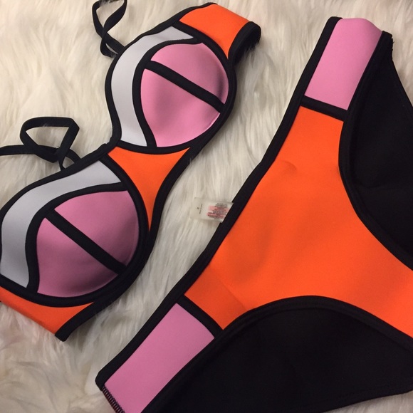 Swim | Gorgeous Color Block Bikini Set Nwot | Poshmark