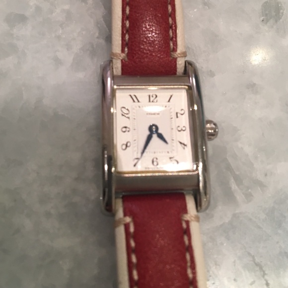 Coach | Accessories | Coach Watch Red And White Leather Strap | Poshmark