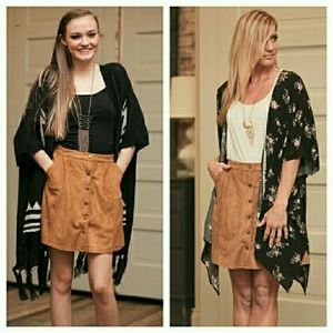 Infinity Raine | Skirts | Nwt Camel Suede Skirt | Poshmark