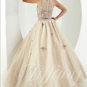 Tiffany Designs | Dresses | Champagne Tiffany Design Prom Dress | Poshmark