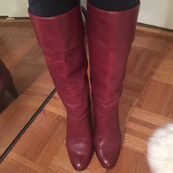 Shoes | Vintage Red Leather Boots | Poshmark