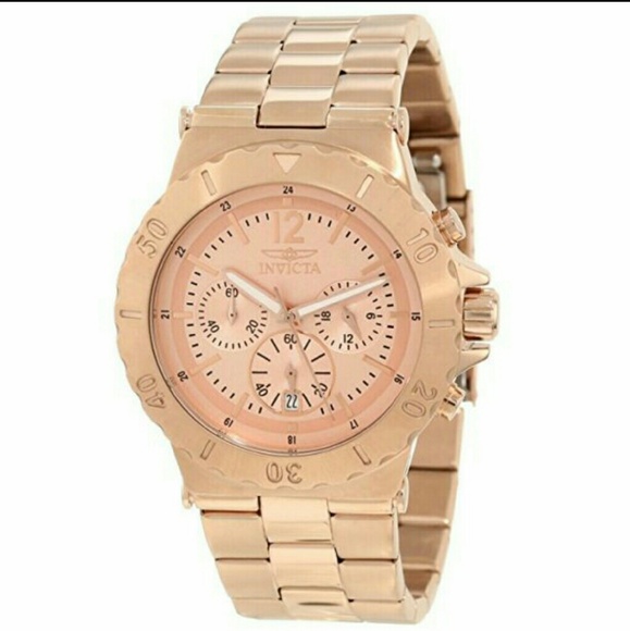 Invicta | Accessories | Big Salenwt Invicta Rose Gold Chronograph Watch ...
