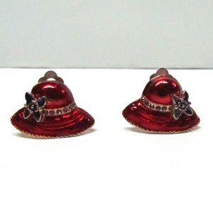 Jewelry | Red Hat Society Clip On Earrings | Poshmark