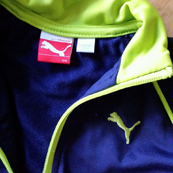 Puma | Jackets & Coats | Neon Puma Track Jacket | Poshmark