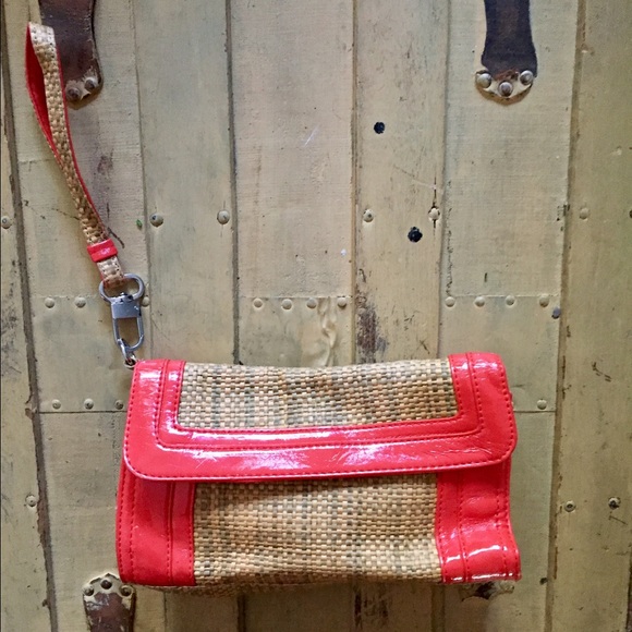 Echo | Bags | Nordstrom Echo Brand Boho Bright Red Woven Straw Wrist ...