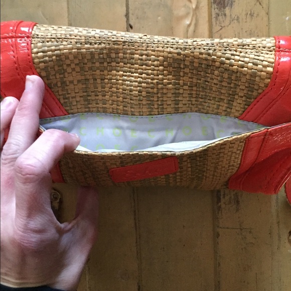 Echo | Bags | Nordstrom Echo Brand Boho Bright Red Woven Straw Wrist ...