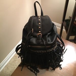Bags | Mfk Collection Monica Elegant Fringed Backpack | Poshmark