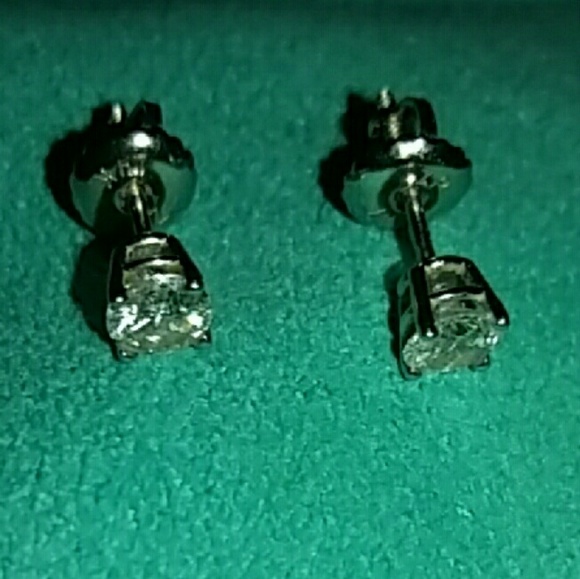Zales | Jewelry | 2 Ctw White Gold Round Diamond Stud Earrings | Poshmark