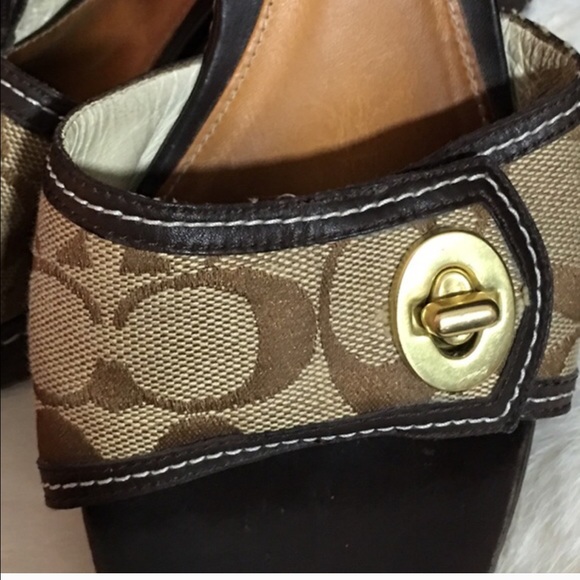 Coach | Shoes | Coach Vintage Monogram Slide Heels | Poshmark