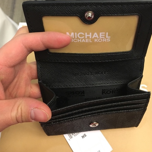 Michael Kors | Bags | Mk Mini Wallet Black Pvc | Poshmark