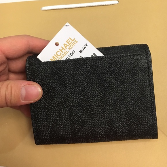 Michael Kors | Bags | Mk Mini Wallet Black Pvc | Poshmark