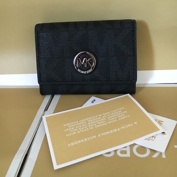 Michael Kors | Bags | Mk Mini Wallet Black Pvc | Poshmark