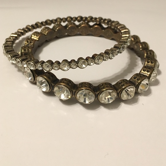 Jewelry | Two Crystal Bangles Costume Jewelry | Poshmark