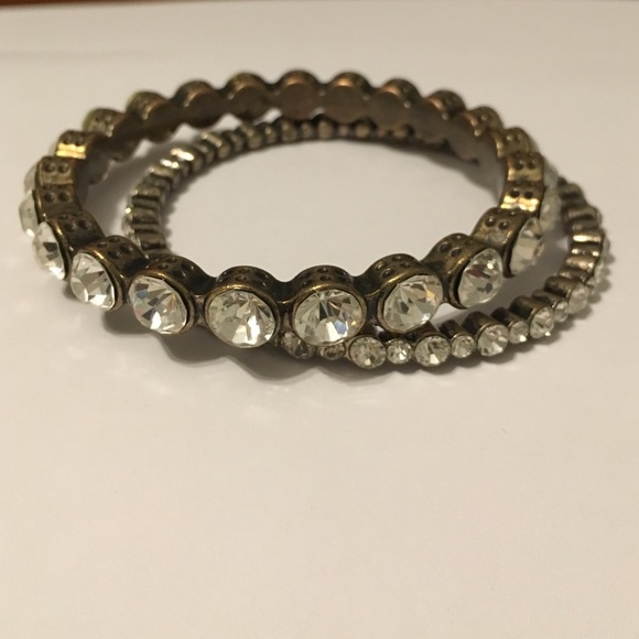Jewelry | Two Crystal Bangles Costume Jewelry | Poshmark