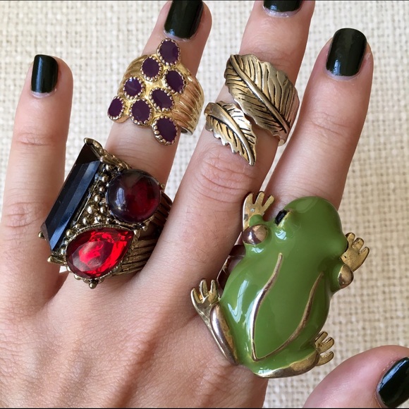 Jewelry | Set Of 3 Chunky Gold Rings | Poshmark