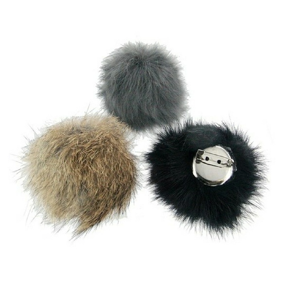 Jewelry | Fur Pom Pom Pins | Poshmark