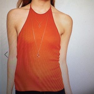 ASOS | Tops | Nwt Asos The Halter Neck Red Ribbed Top | Poshmark