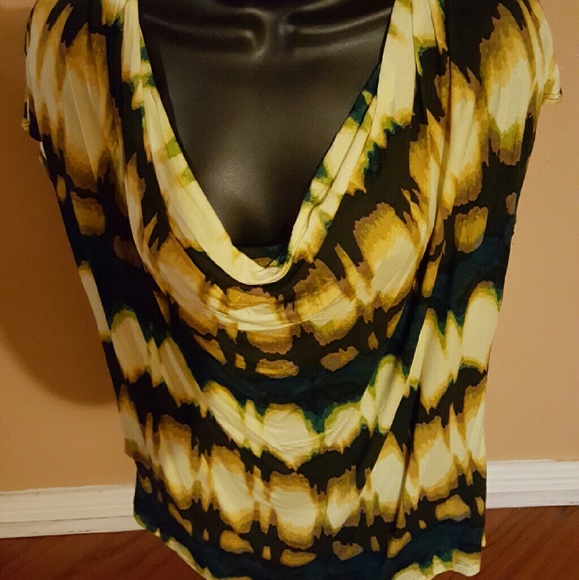 Mossimo Supply Co. | Tops | New Dark Teal Yellow Gold Droop Neck Top ...