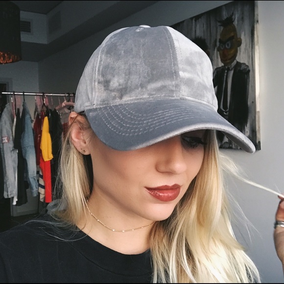 Nasty Gal | Accessories | Silver Velvet Baseball Cap | Poshmark