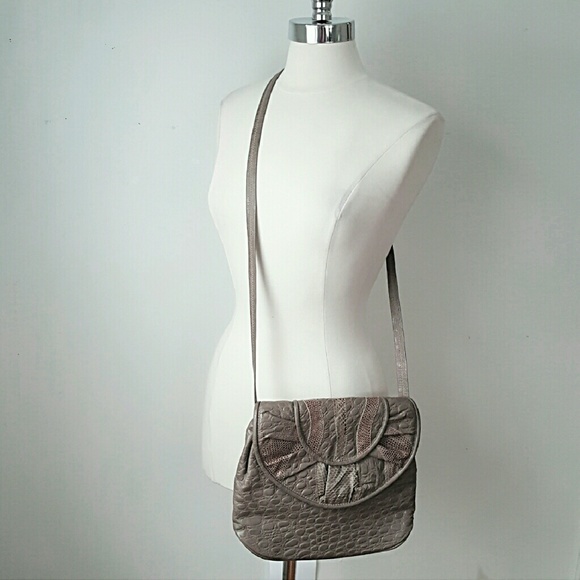 Bags | Nwot Croc Embossed Cross Body Bag | Poshmark