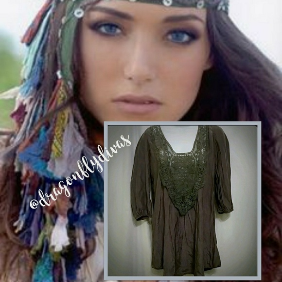Peppermint | Tops | Gypsy Boho Detailed Lace Tunic Top | Poshmark