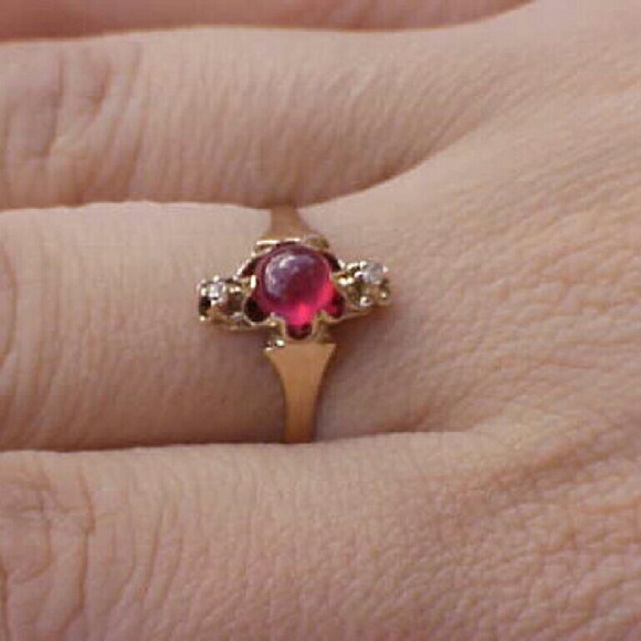 Jewelry | Antique 12k Gold Genuine Ruby Diamond Ring | Poshmark