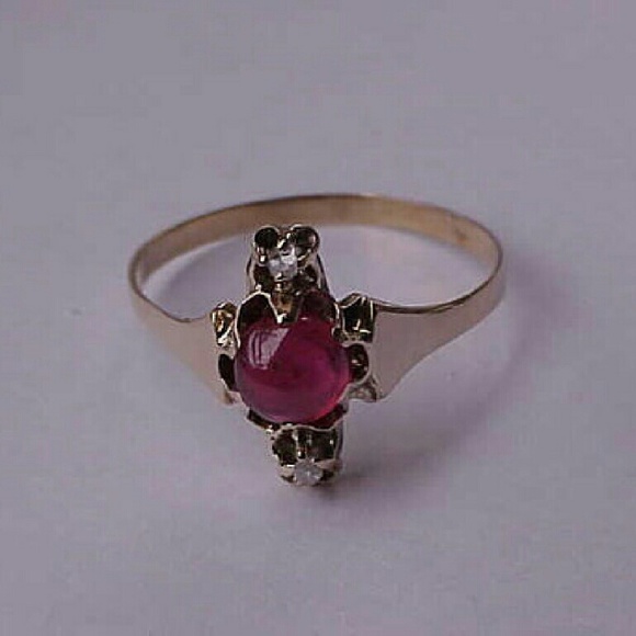 Jewelry | Antique 12k Gold Genuine Ruby Diamond Ring | Poshmark