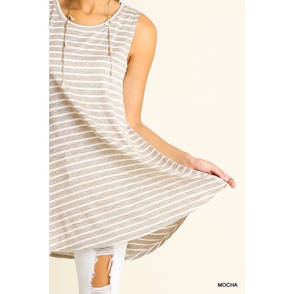 Tops | Striped Low Side Tunic | Poshmark