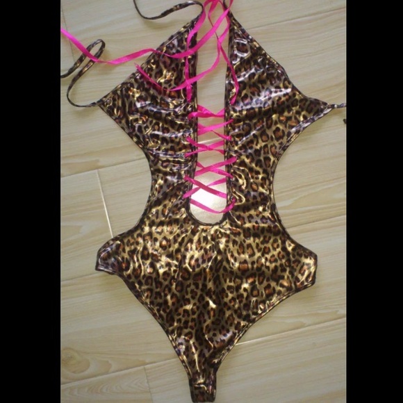 Intimates & Sleepwear | Sexy Leopard Metalic Pvc Leather Underwear ...