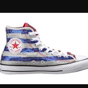 Converse | Shoes | New Rare Converse American Flag Sequin Chucks | Poshmark