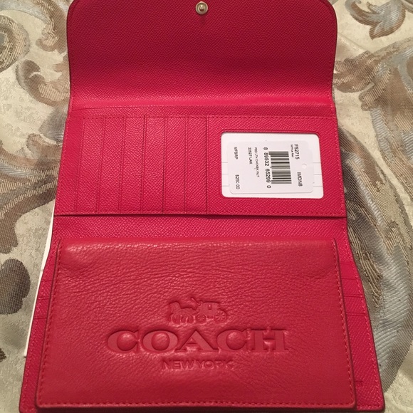 Coach | Bags | Authentic Red Pebbled Leather Coach Wallet | Poshmark