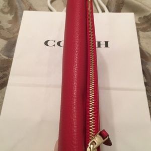 Coach | Bags | Authentic Red Pebbled Leather Coach Wallet | Poshmark