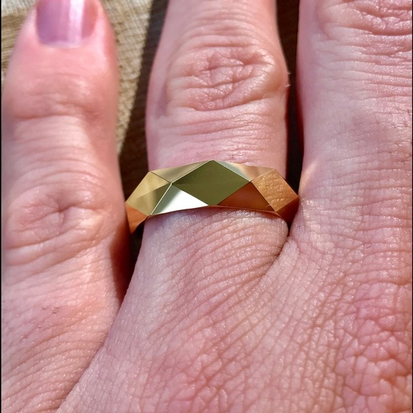 Accessories | New Mens Tungsten Ring Gold Rhombic Cut | Poshmark