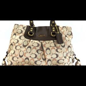 Coach | Bags | Coach Signature Ashley Metallic Carryall | Poshmark