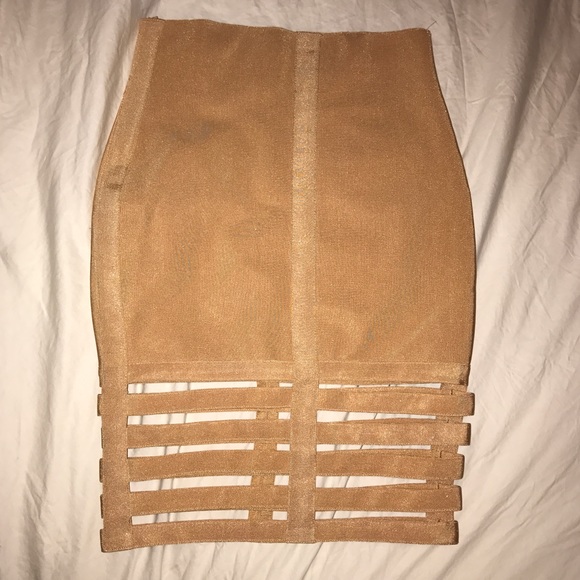 Skirts | Gold Skirt With Cut Outs | Poshmark
