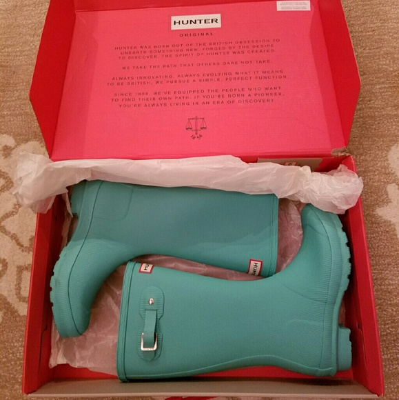 Hunter | Shoes | Bnwt Rare Blue Textured Hunter Boots | Poshmark