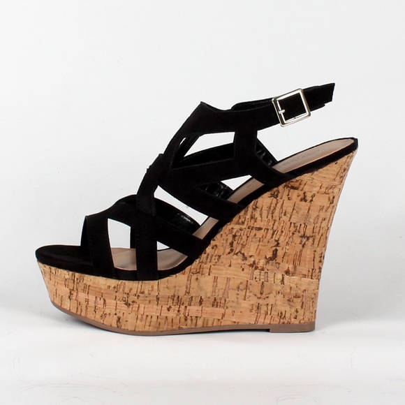 Shoes | Suede Platform Wedge Lindy11 Black | Poshmark