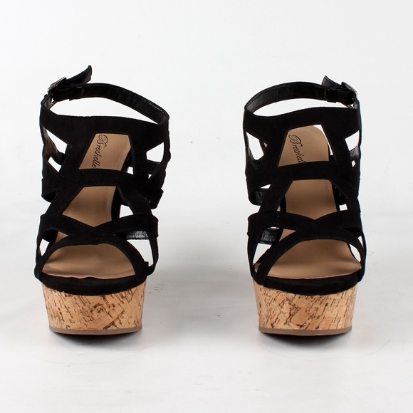 Shoes | Suede Platform Wedge Lindy11 Black | Poshmark