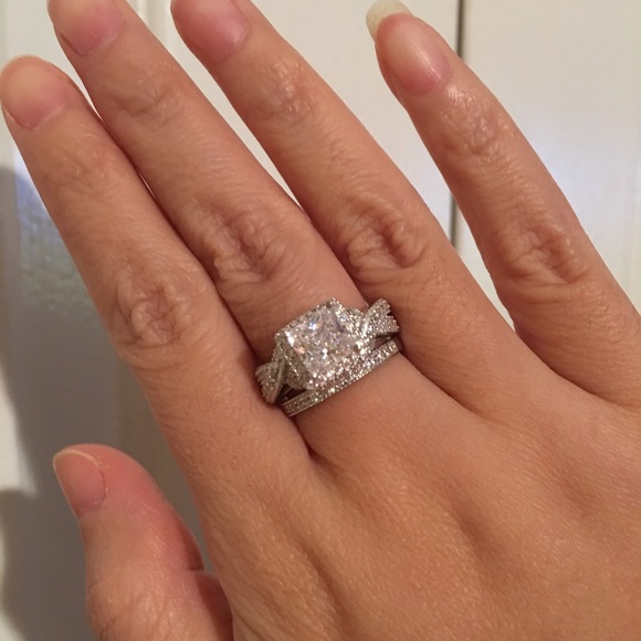 Jewelry | Real 925 Silver Engagement Ring Wedding Band Set | Poshmark