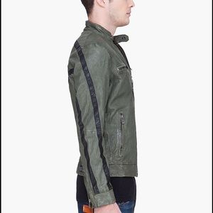 Diesel | Jackets & Coats | Diesel Green Leather Jacket | Poshmark