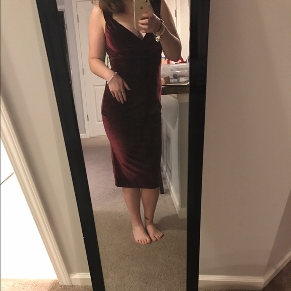 Modcloth | Dresses | Velvet Dress In Merlot | Poshmark