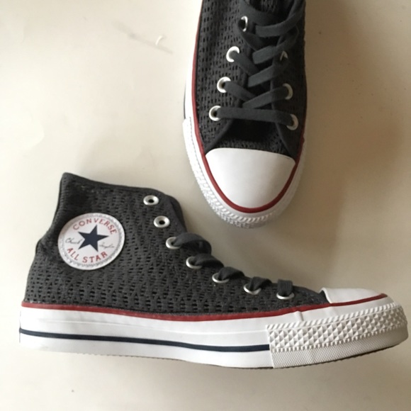 Converse | Shoes | New Converse Chuck Taylor Hi Top Mesh Grey Sneaker ...