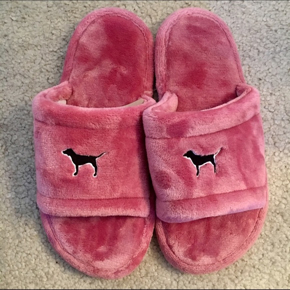 PINK Victoria's Secret | Shoes | Pink Velvet Slippers Soft Begonia ...