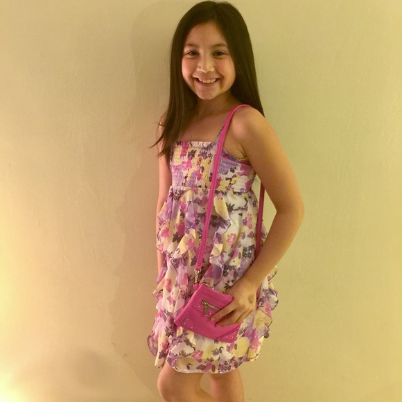 Justice | Dresses | Girls Spaghetti Strap Floral Ruffled Dress | Poshmark